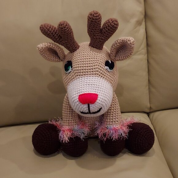 Toys | Sold Handmade Crochet Rudolph The Rednosed Reindeeradorable ...